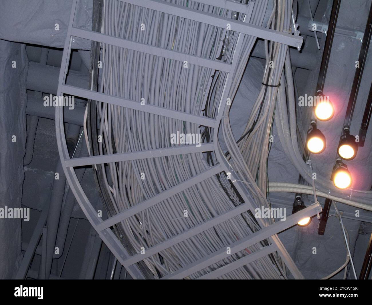 Ceiling wiring bundles Stock Photo - Alamy