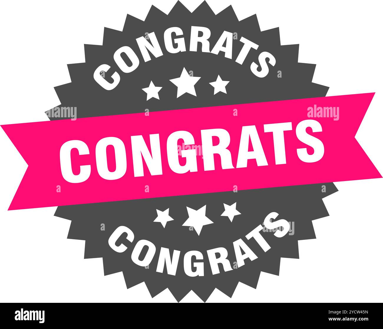 congrats round pink label isolated on transparent background. congrats ...