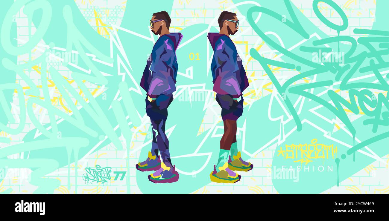 Cool Trendy Abstract Urban Street Art Graffiti Style Cartoon Fashion ...