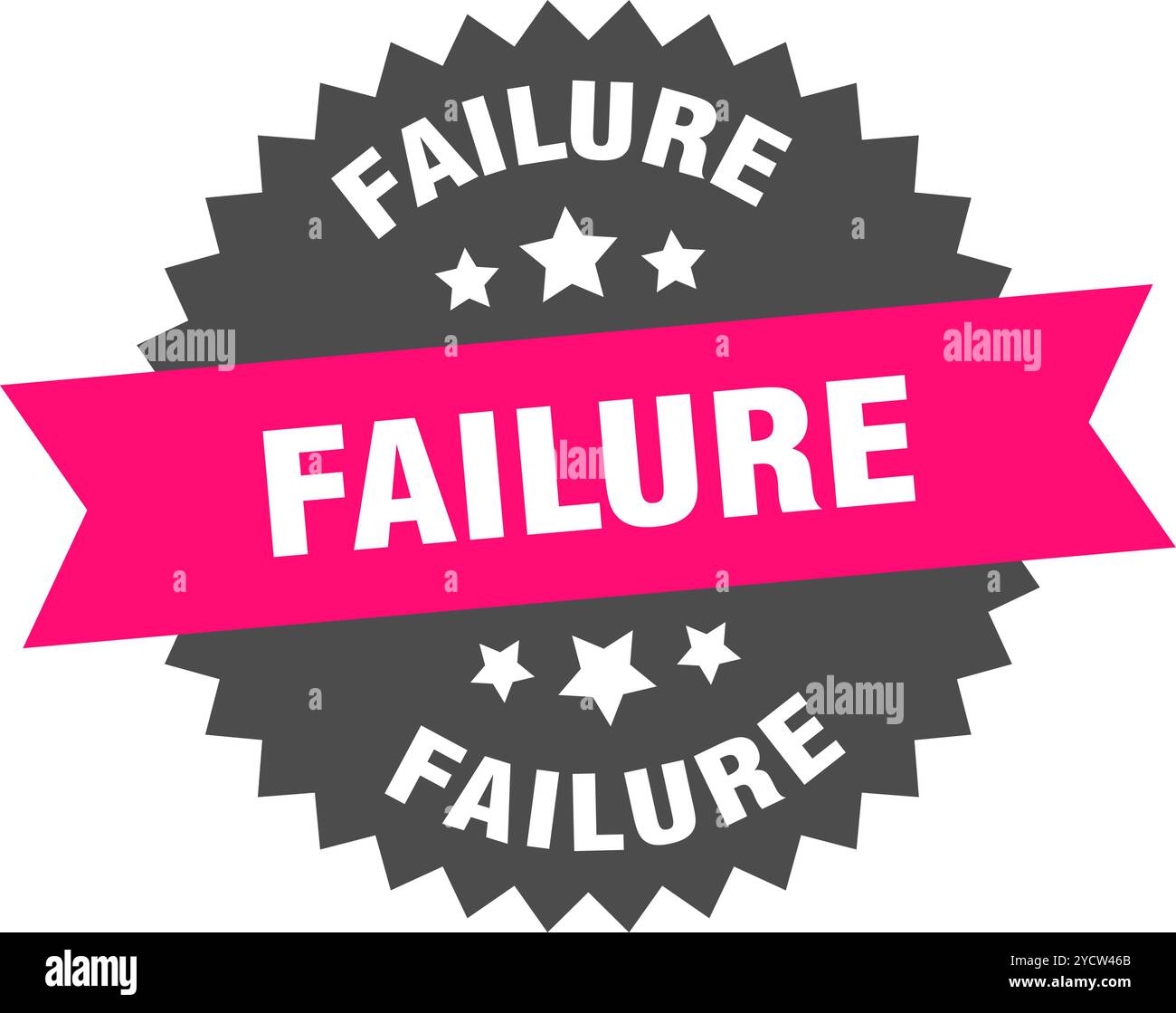 failure round pink label isolated on transparent background. failure ...