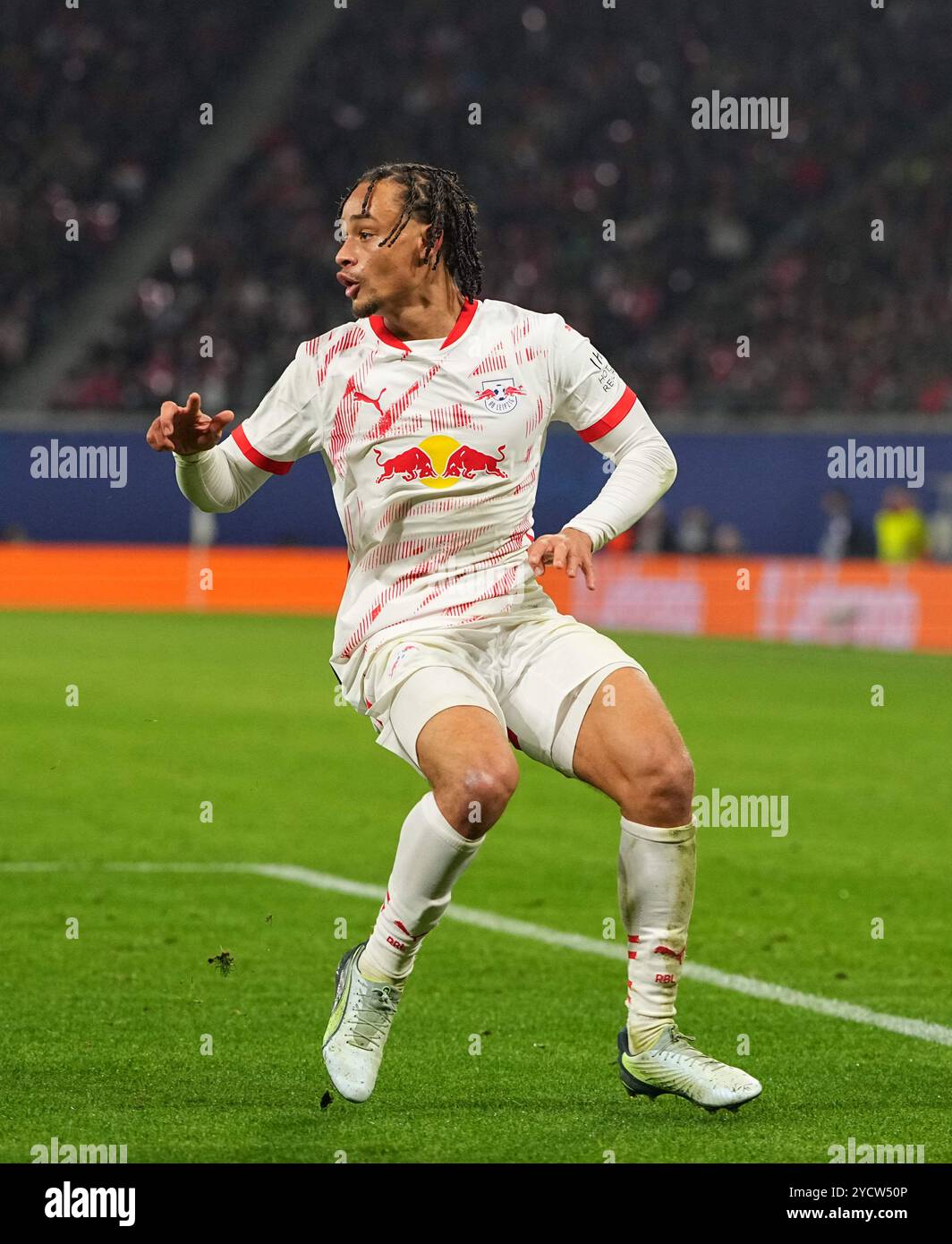 October 23 2024: Xavi Simons of Leipzig looks on during a Champions ...