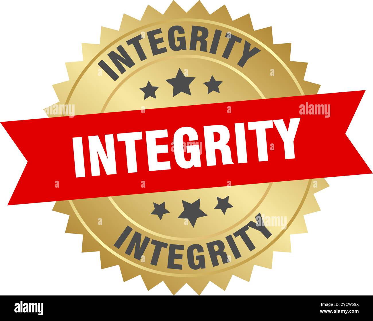 integrity round red and gold label isolated on transparent background ...