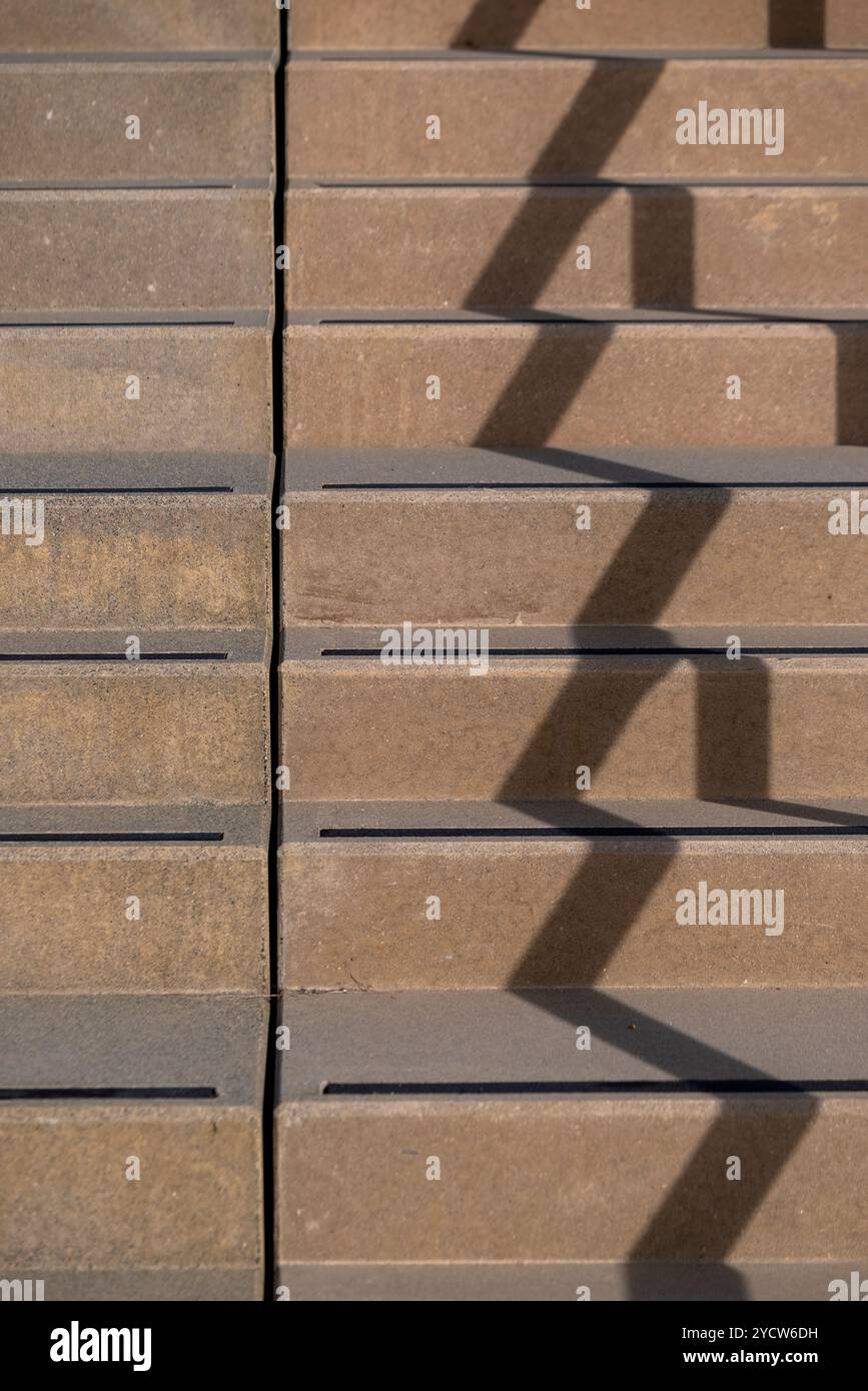 Abstract and random shadows causing patterns on concrete steps Stock ...