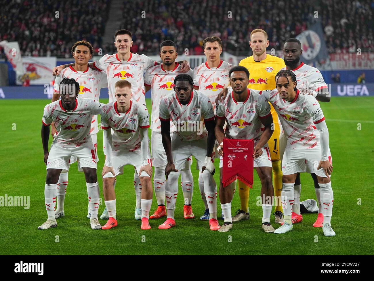 Leipzig, Germany. 23 October, 2024. Leipzig team during the Champions ...