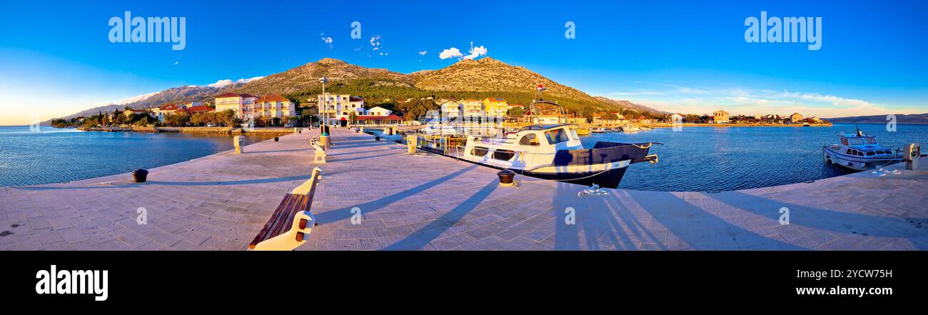 Starigrad Paklenica waterfront at sundown panoramic view Stock Photo ...