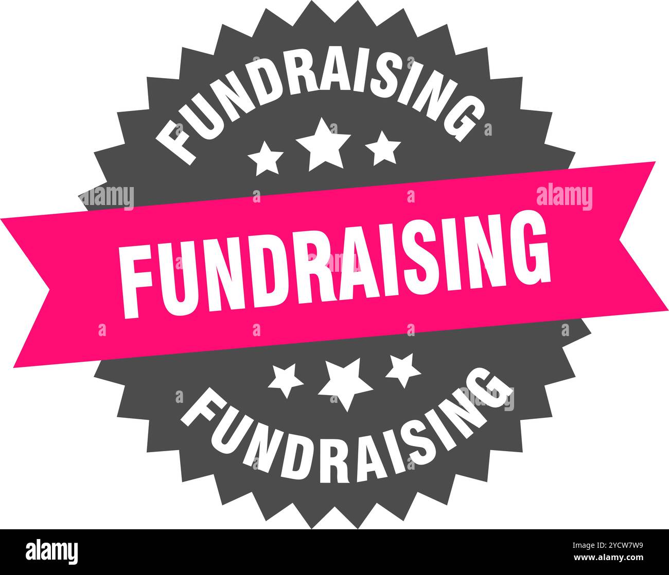 fundraising round pink label isolated on transparent background ...