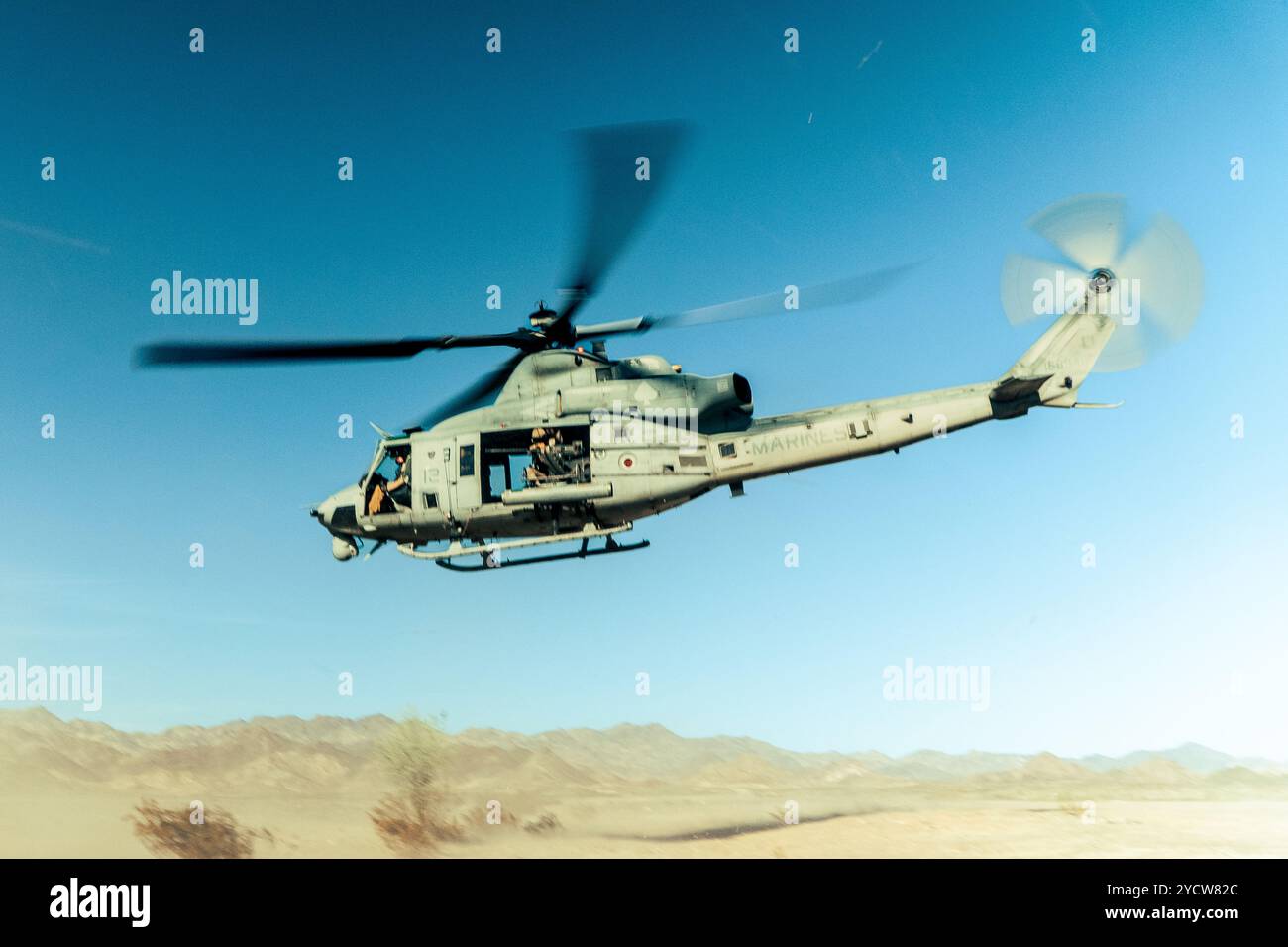 A U.S. Marine Corps UH-1Y Venom assigned to Marine Aviation Weapons and ...