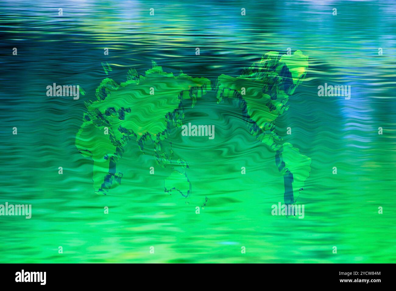 Water and world map Stock Photo - Alamy