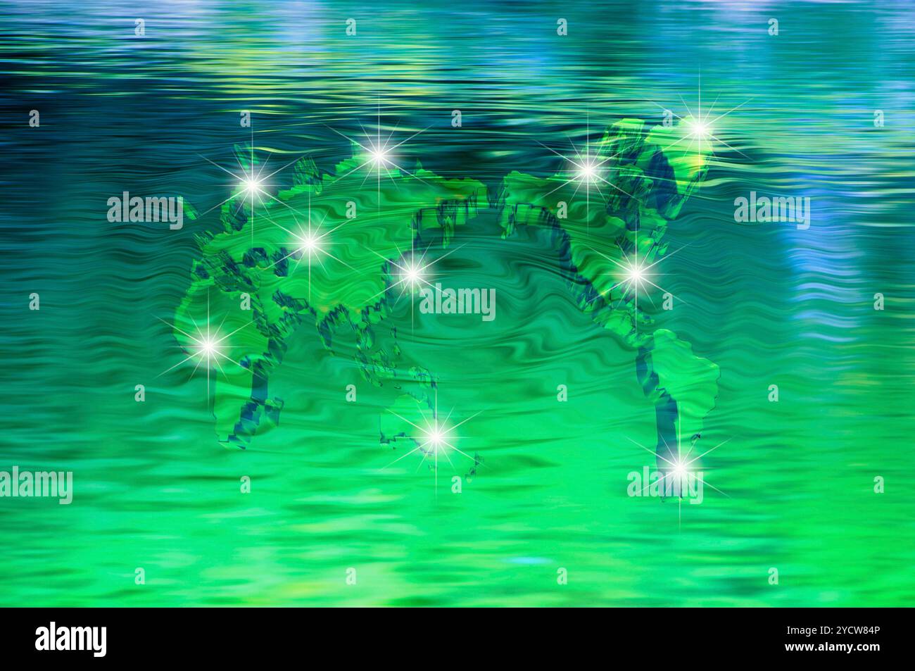 Water and world map Stock Photo - Alamy