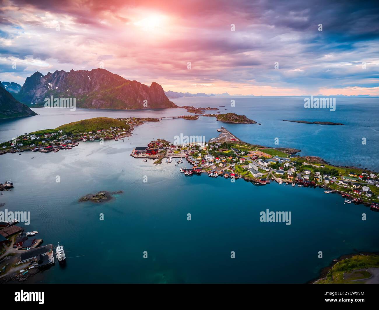 Lofoten archipelago islands aerial photography Stock Photo - Alamy