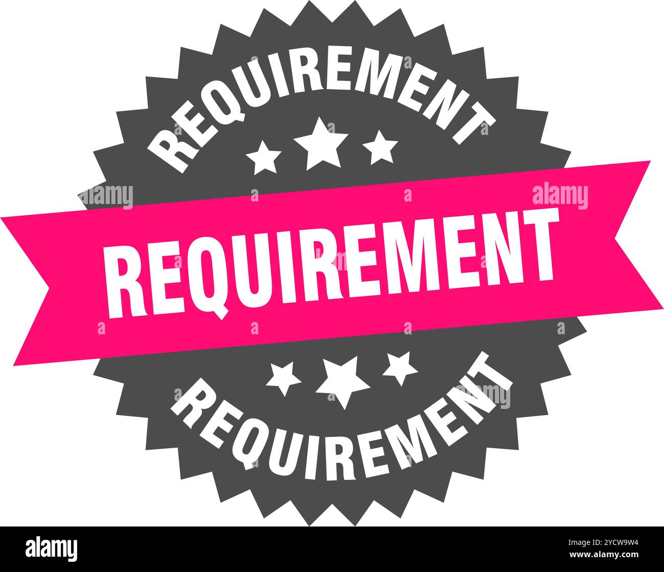 requirement round pink label isolated on transparent background ...