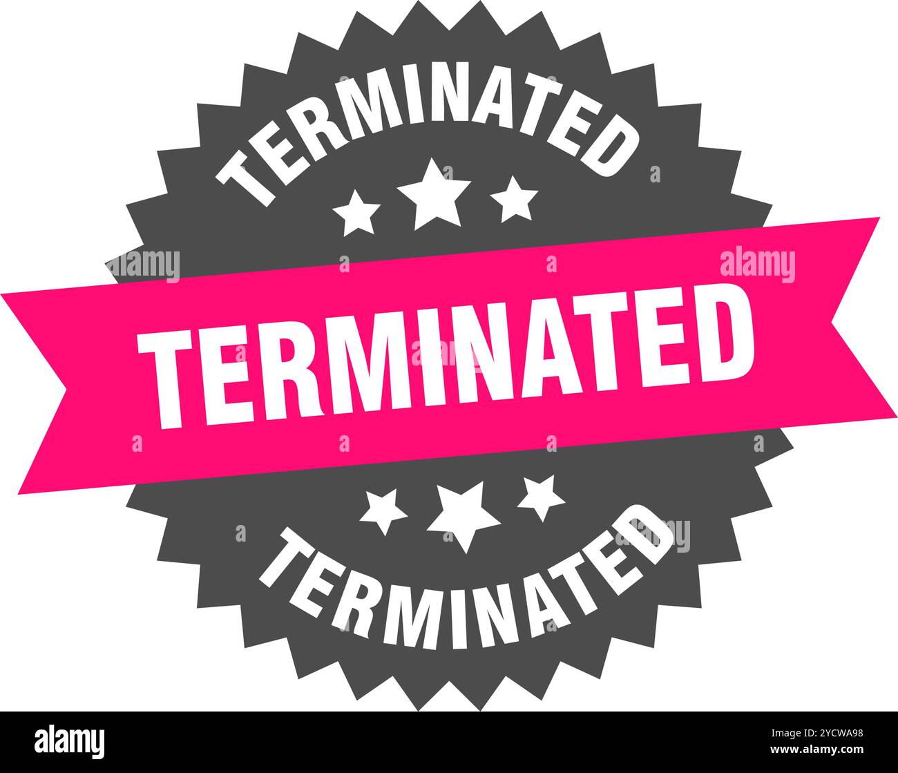 terminated round pink label isolated on transparent background ...