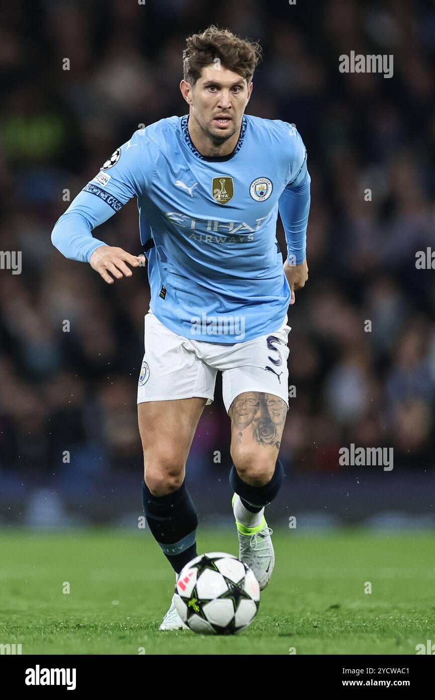 John Stones of Manchester City with the ball during the UEFA Champions ...