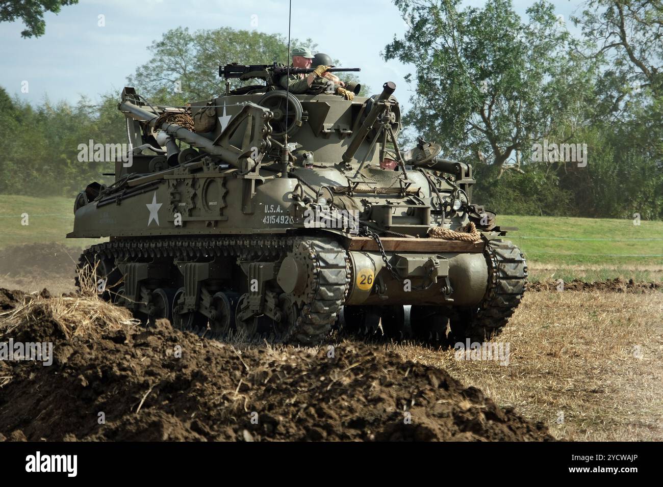 Sherman tank based engineers vehicle recovery unit Stock Photo - Alamy