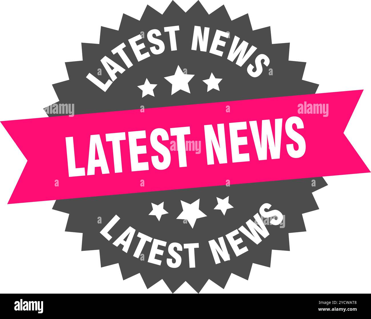 latest news round pink label isolated on transparent background. latest ...