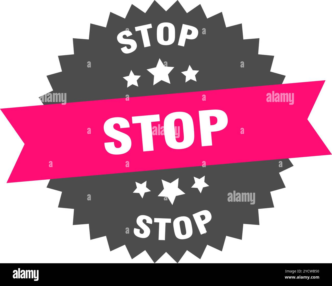stop round pink label isolated on transparent background. stop Stock ...