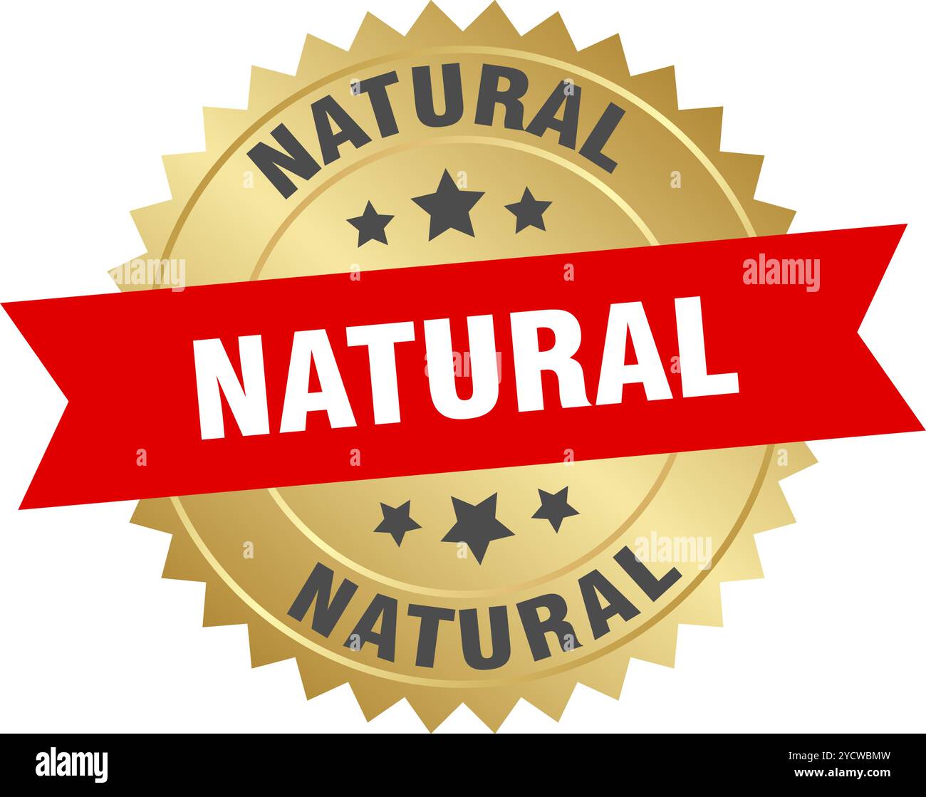natural round red and gold label isolated on transparent background ...