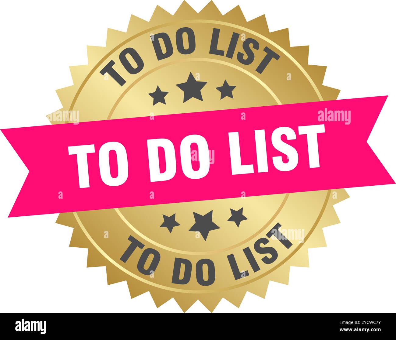 to do list round pink and gold label isolated on transparent background ...