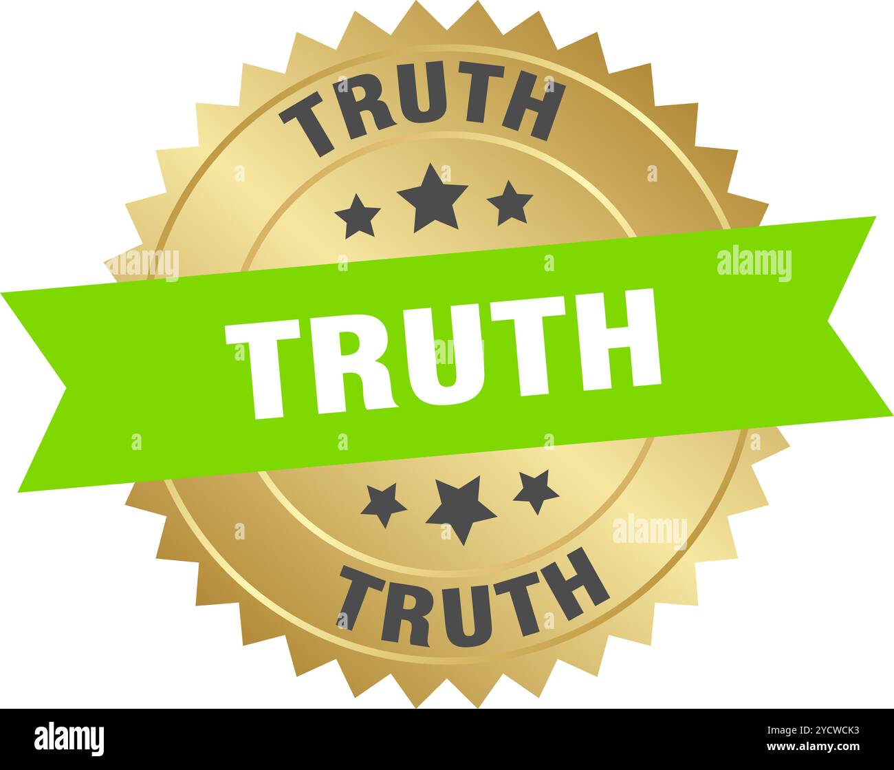 truth round green and gold label isolated on transparent background ...