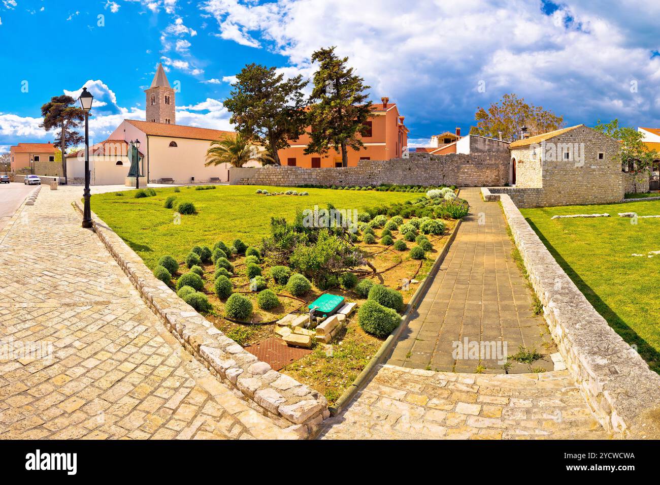 Town of Nin historic landmarks panoramic view Stock Photo - Alamy