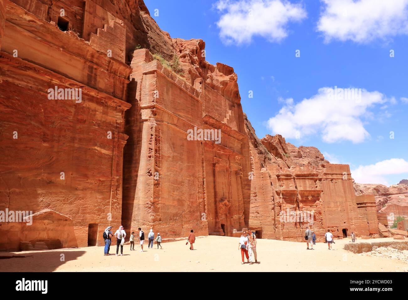Petra, Wadi Musa in Jordan - May 13 2024: people walk trough the ...