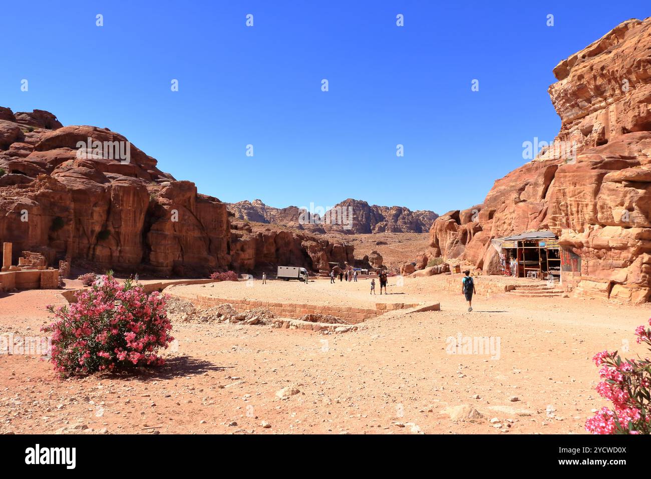 Petra, Wadi Musa in Jordan - May 13 2024: people walk trough the ...