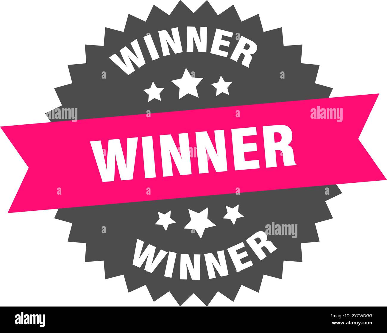 winner round pink label isolated on transparent background. winner ...