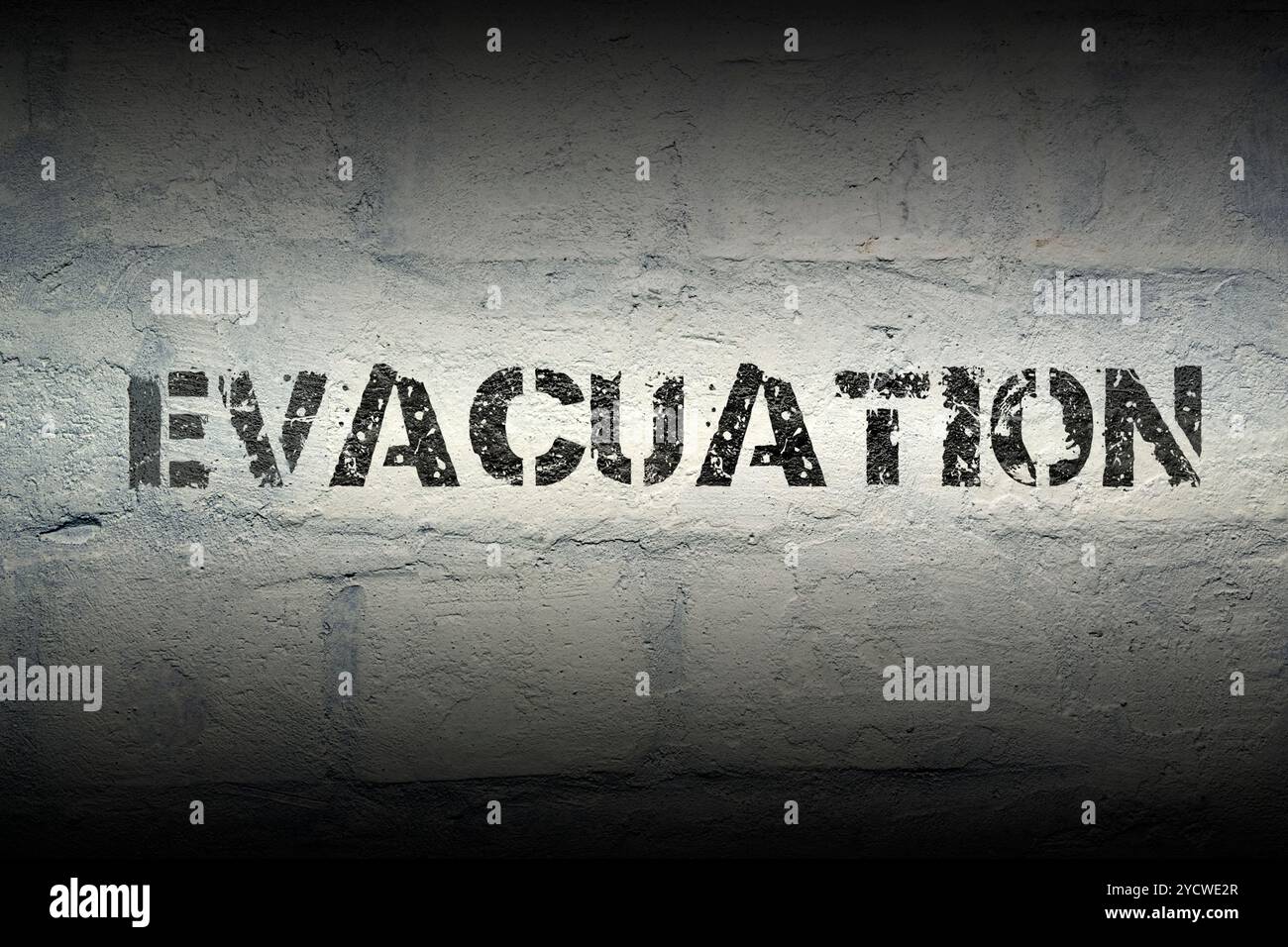 Evacuation word gr Stock Photo - Alamy