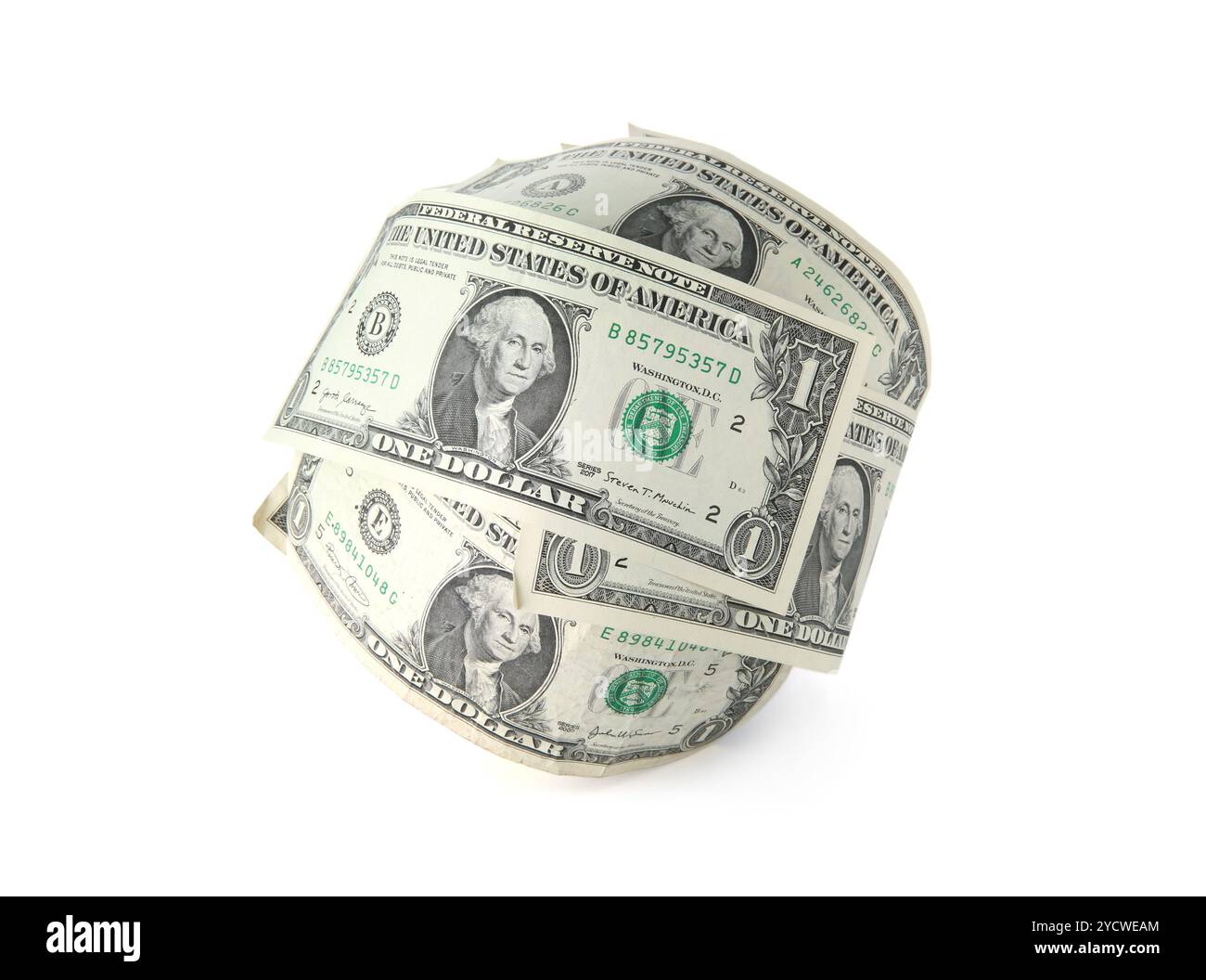 Crumpled dollars on white hi-res stock photography and images - Alamy