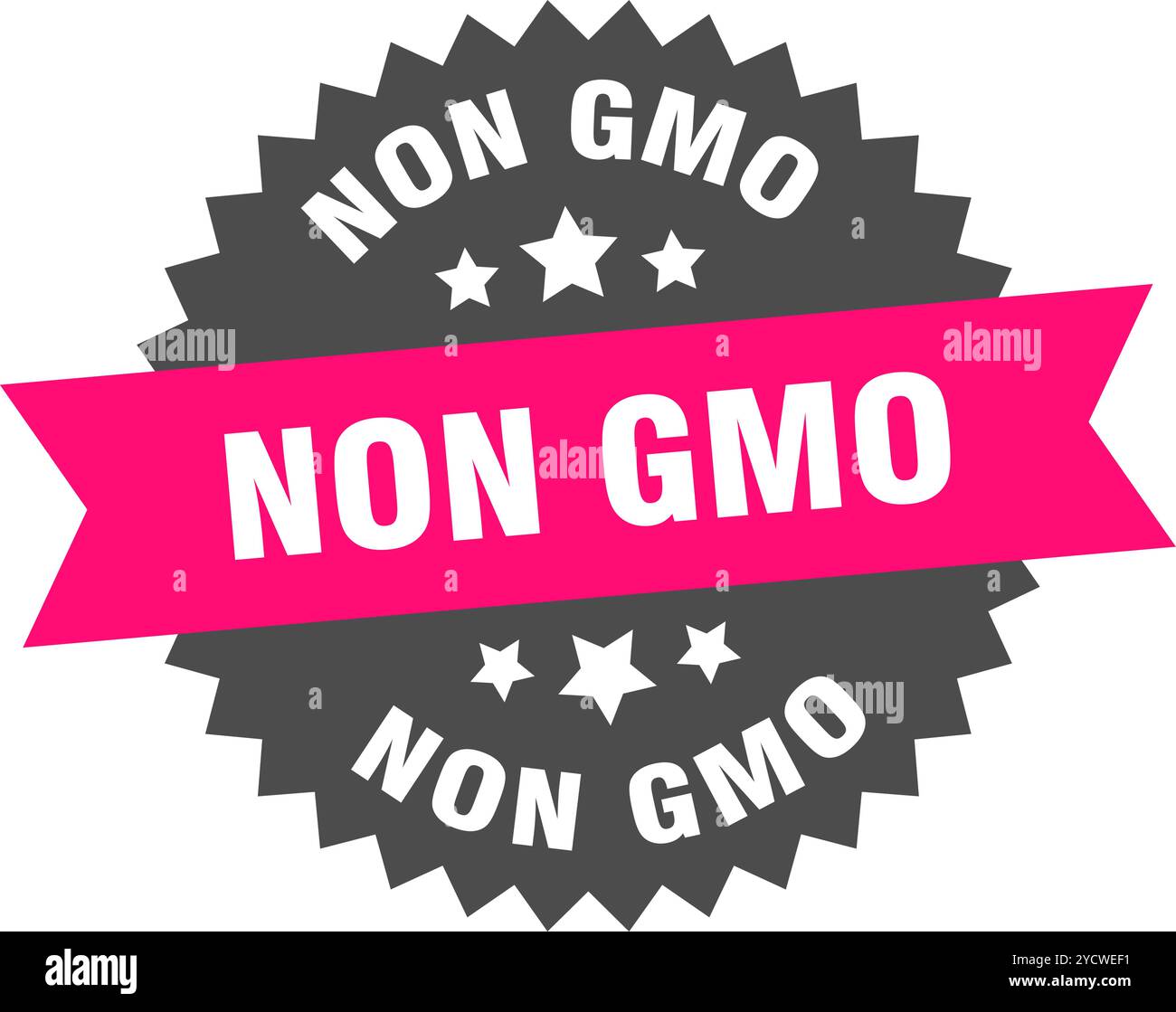 non gmo round pink label isolated on transparent background. non gmo Stock Vector Image & Art ...