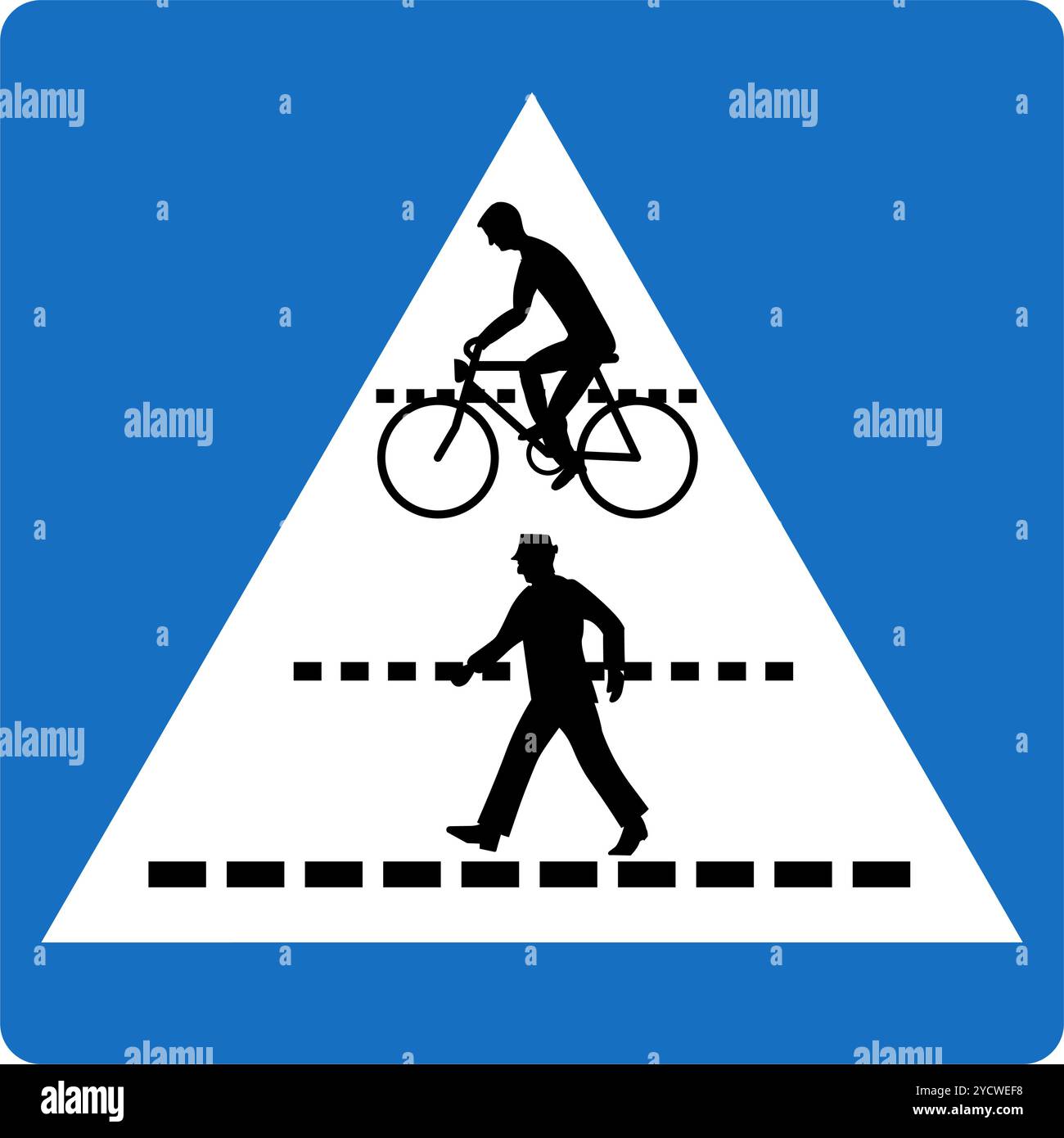 Cyclist and pedestrian crossing, Informational signs, Road signs in ...