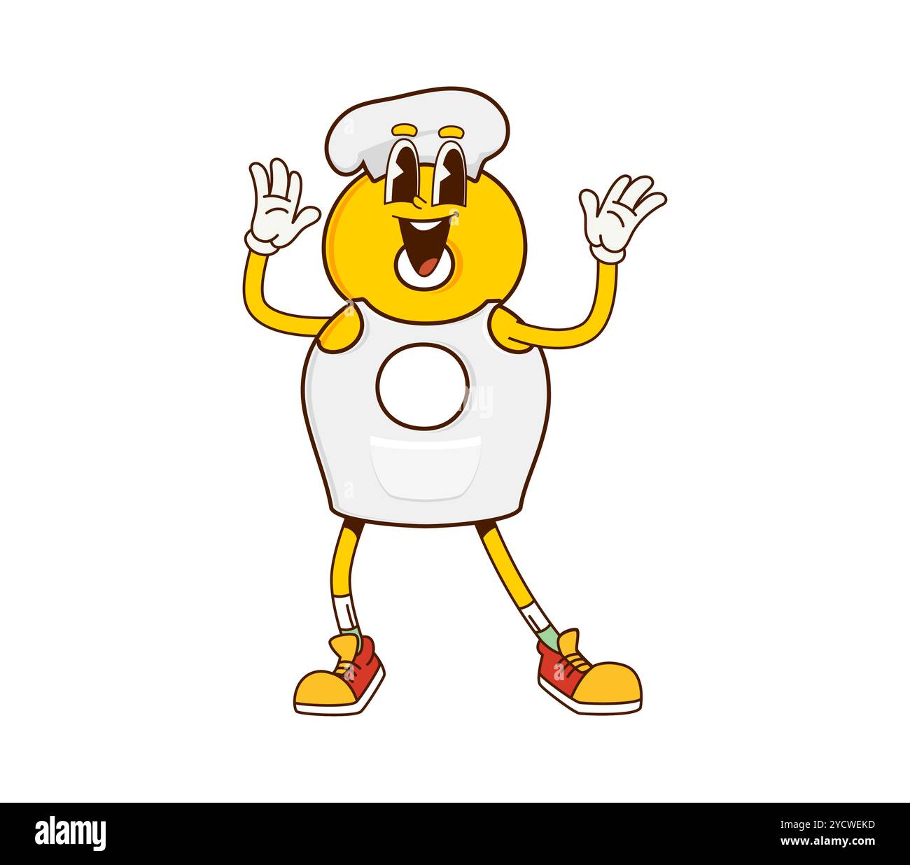 Cartoon math number eight chef groovy character with a taste for ...