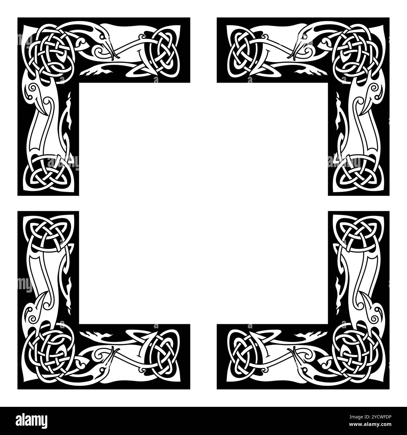 Irish design in vintage, retro style. Frame in the Old Norse Celtic ...