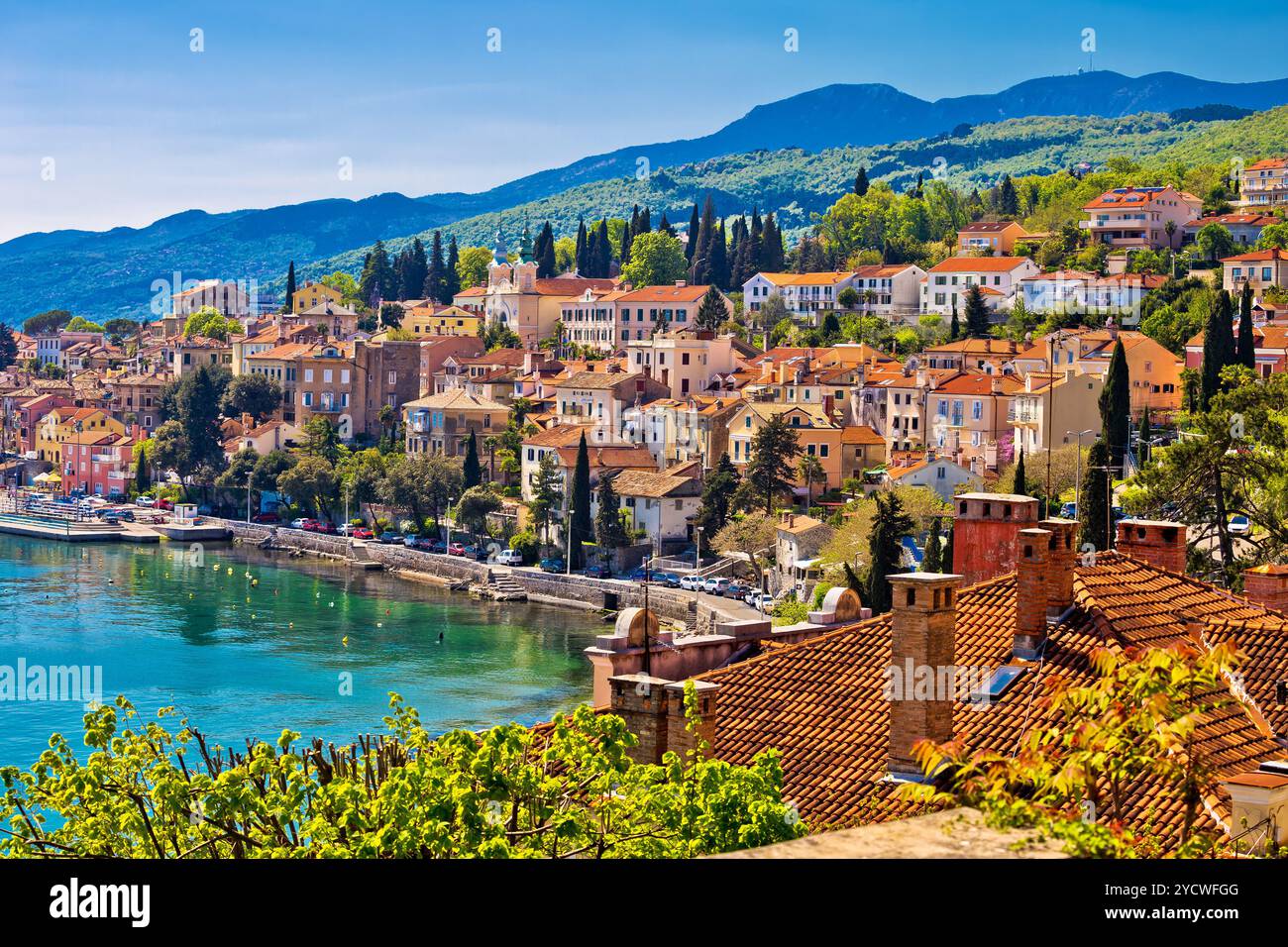 Town of Volosko seafront view Stock Photo - Alamy
