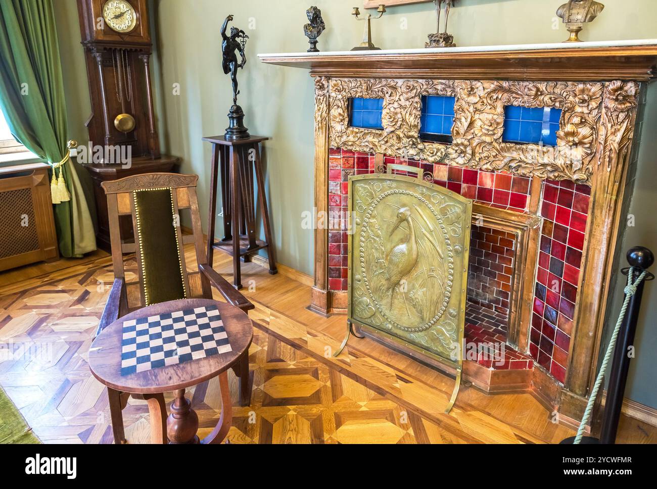 The interior of one of the halls of the Samara museum Kurlina's House ...