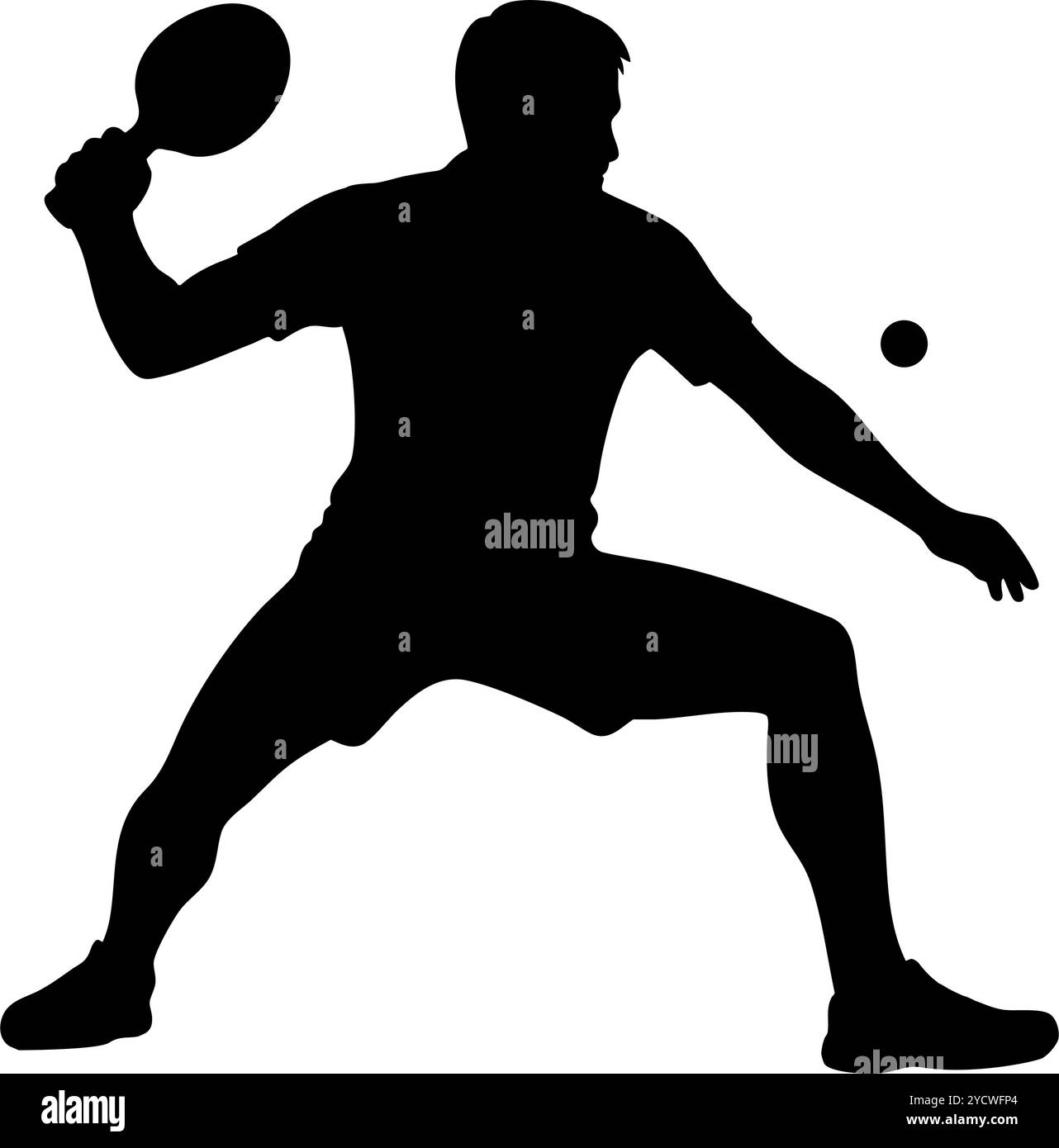 Ping pong player silhouette in action, vector illustration Stock Vector ...