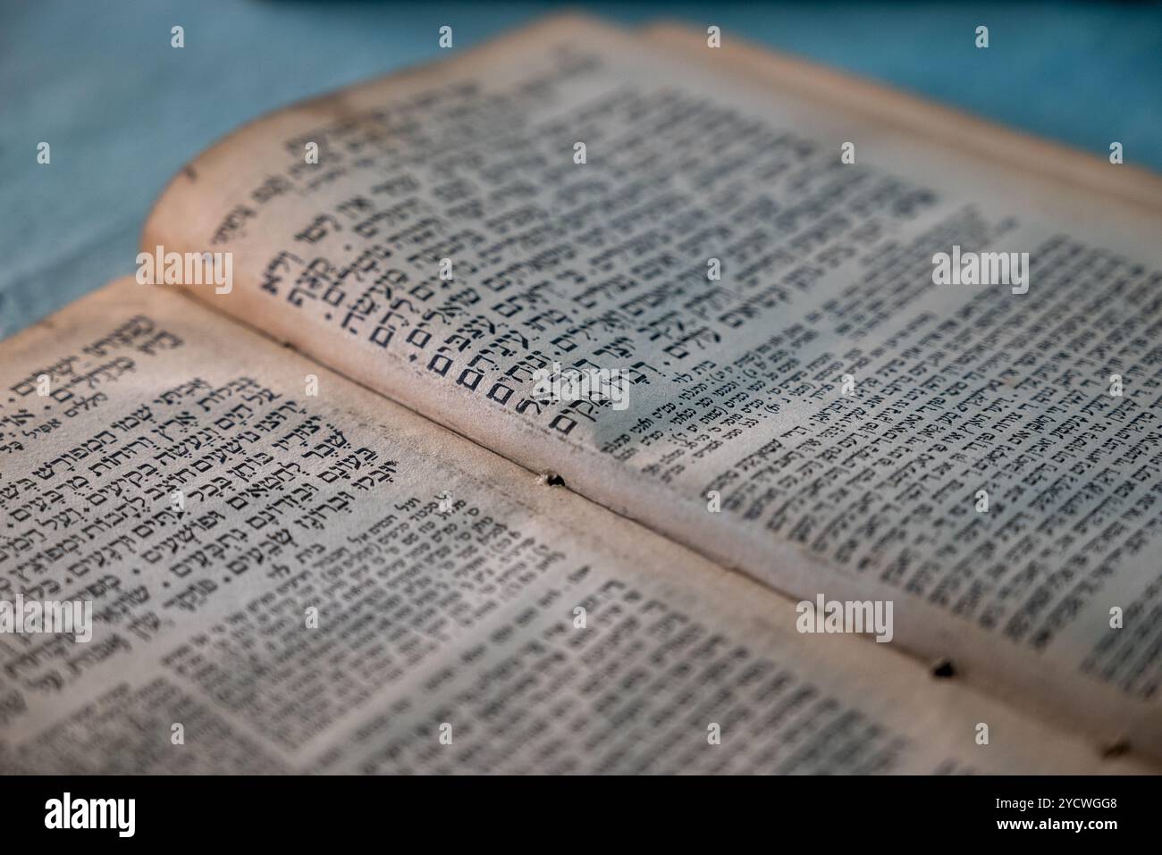 closeup of the texture of an old book written in hebrew - jewish ...