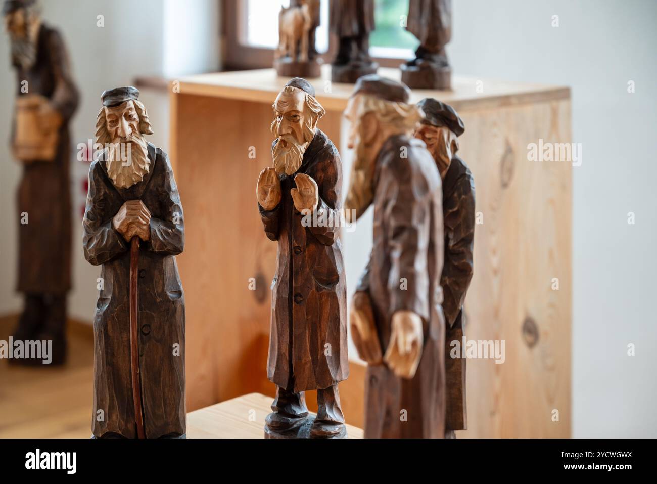 Wlodawa, Poland, June 28 2023 figurines of polish pre-war orthodox jews ...