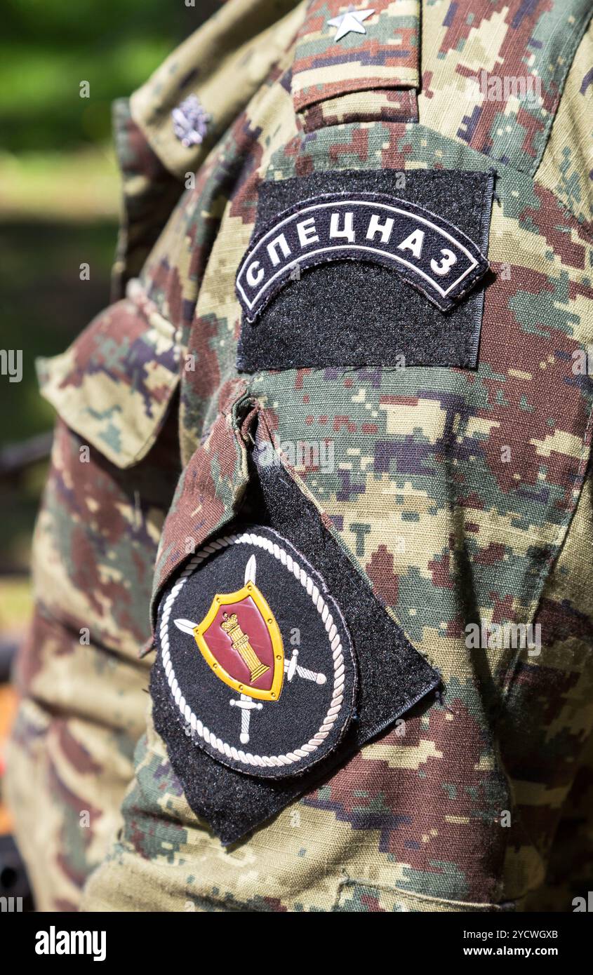 Chevron on the sleeve uniforms officer of the russian special forces ...