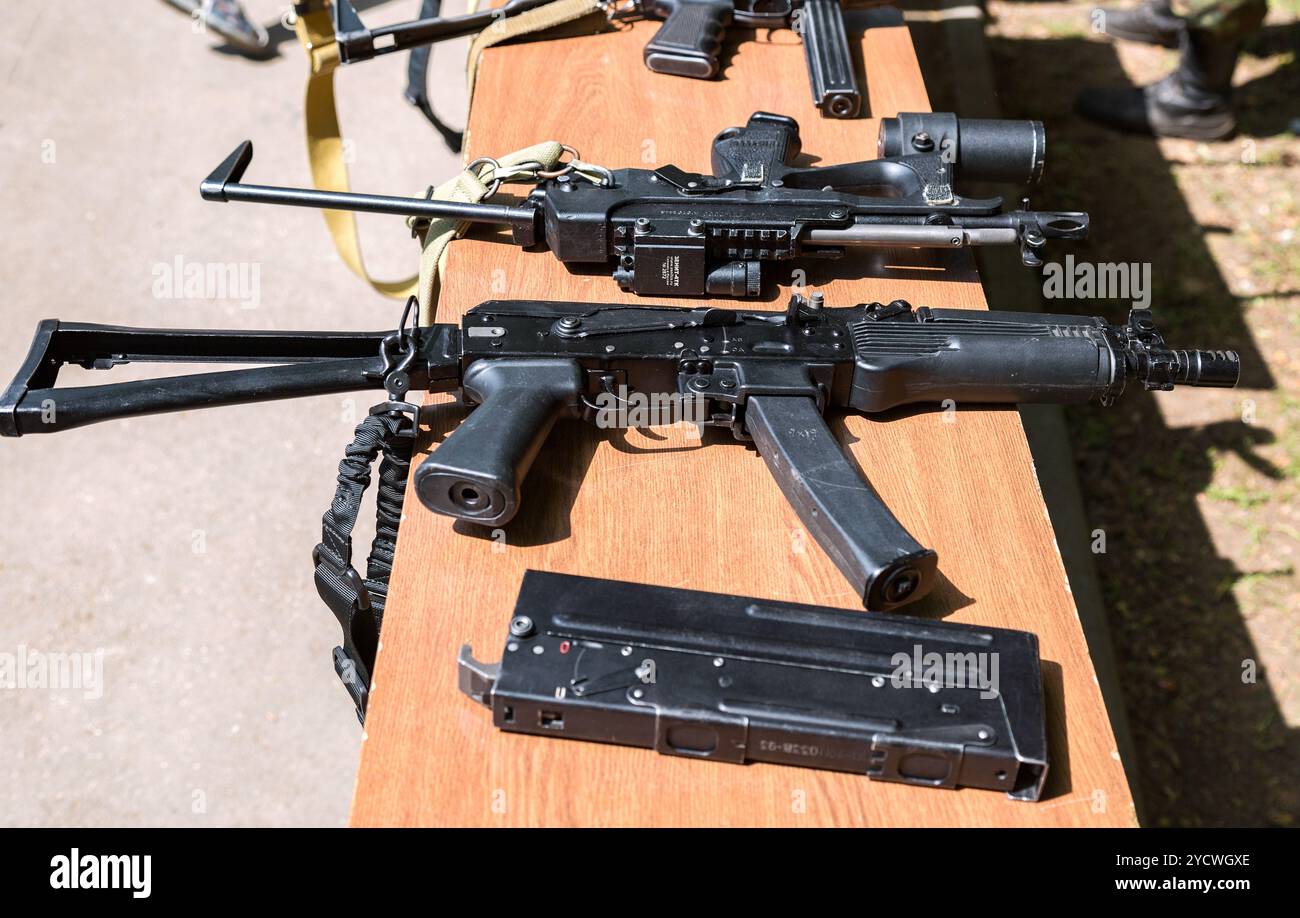 Russian weapons. Samples of Russian small arms Stock Photo - Alamy