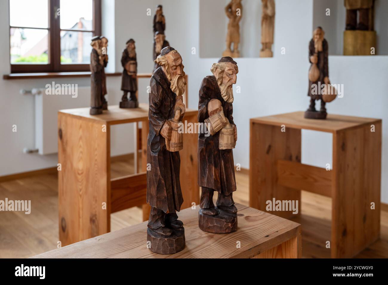 Wlodawa, Poland, June 28 2023 figurines of polish pre-war orthodox jews ...
