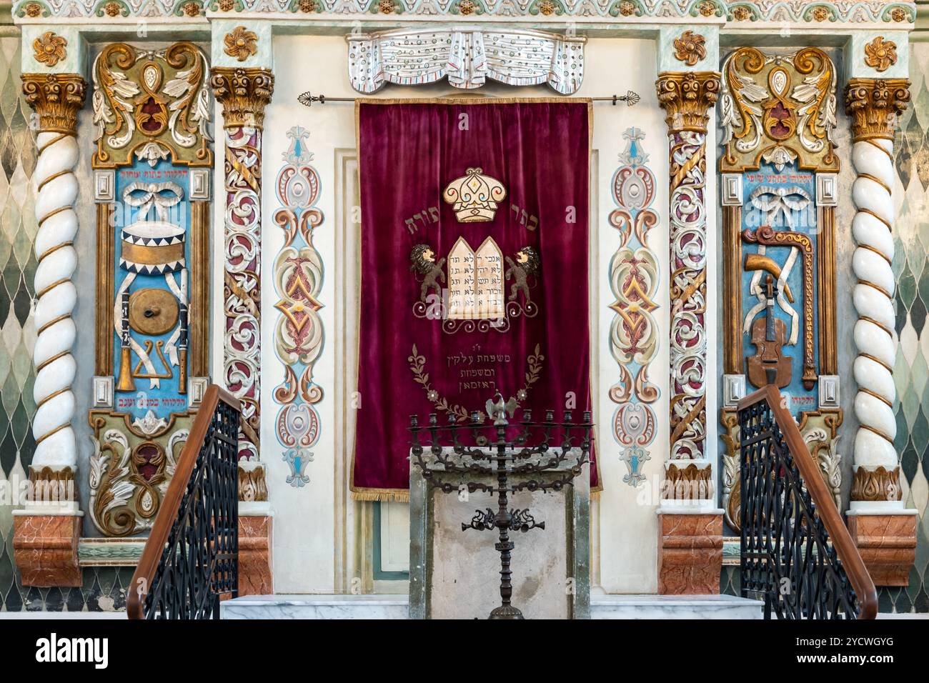 Wlodawa, Poland, June 28 2023 Torah arc also known as hekhal or aron ...