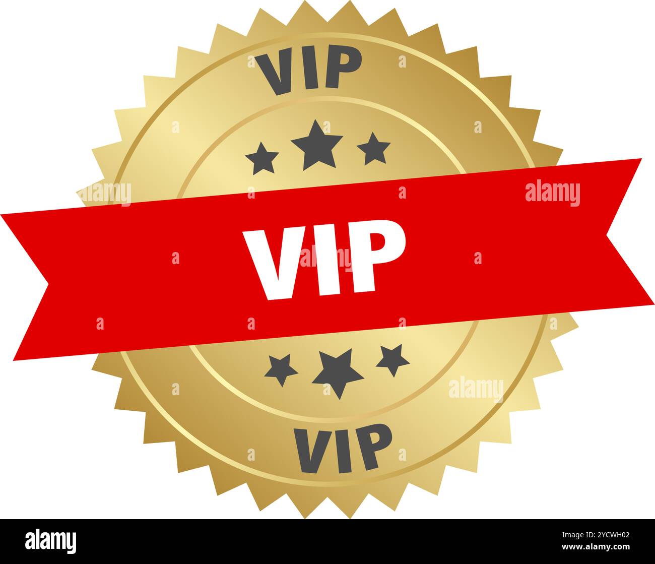 vip round red and gold label isolated on transparent background. vip ...