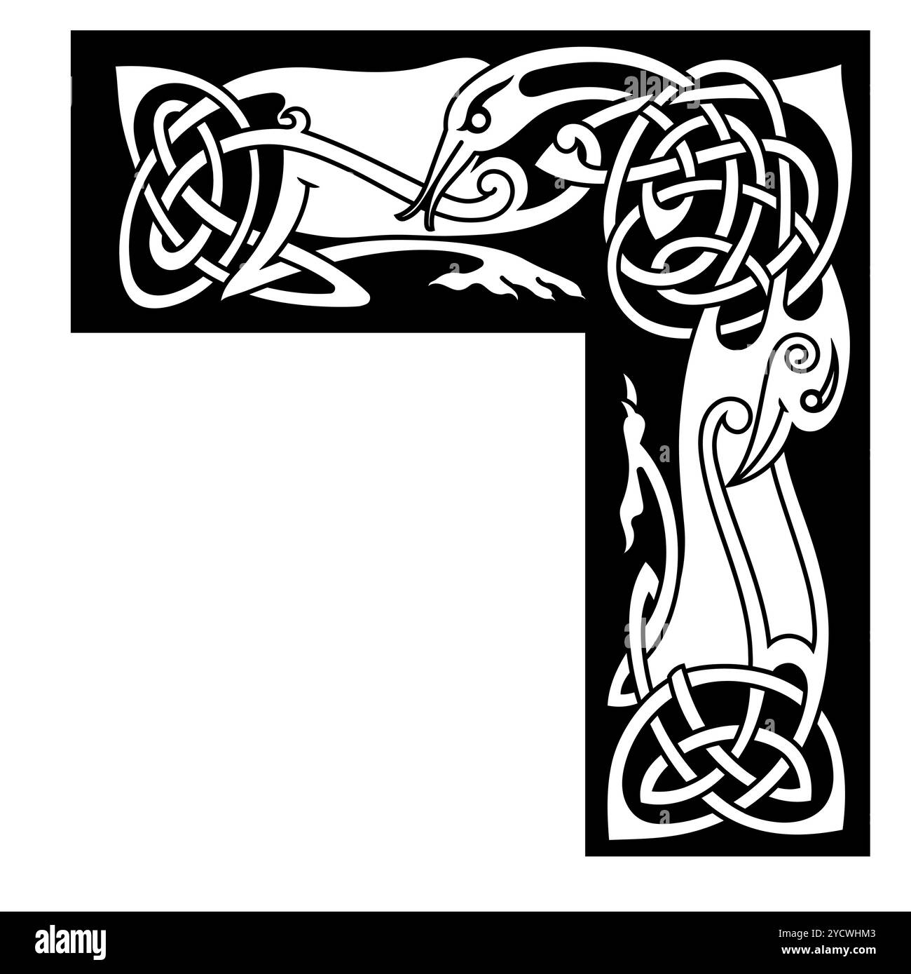 Irish design in vintage, retro style. Frame in the Old Norse Celtic ...