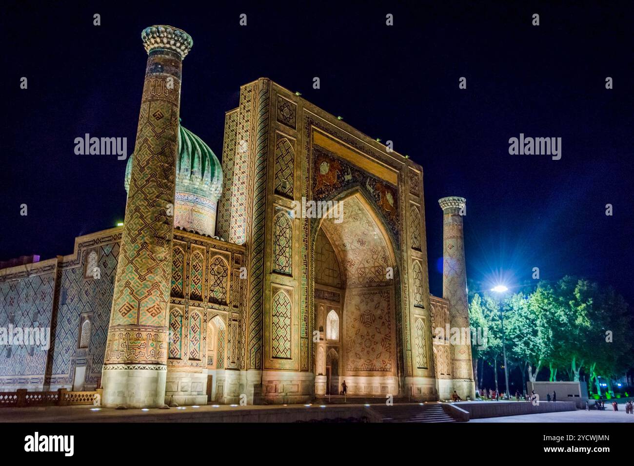 Registan at night, Samarkand, Uzbekistan Stock Photo - Alamy