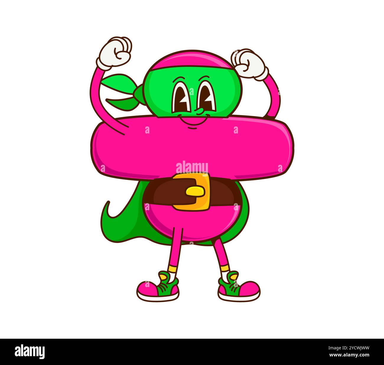 Cartoon math division sign superhero character. Cute funny mathematics ...