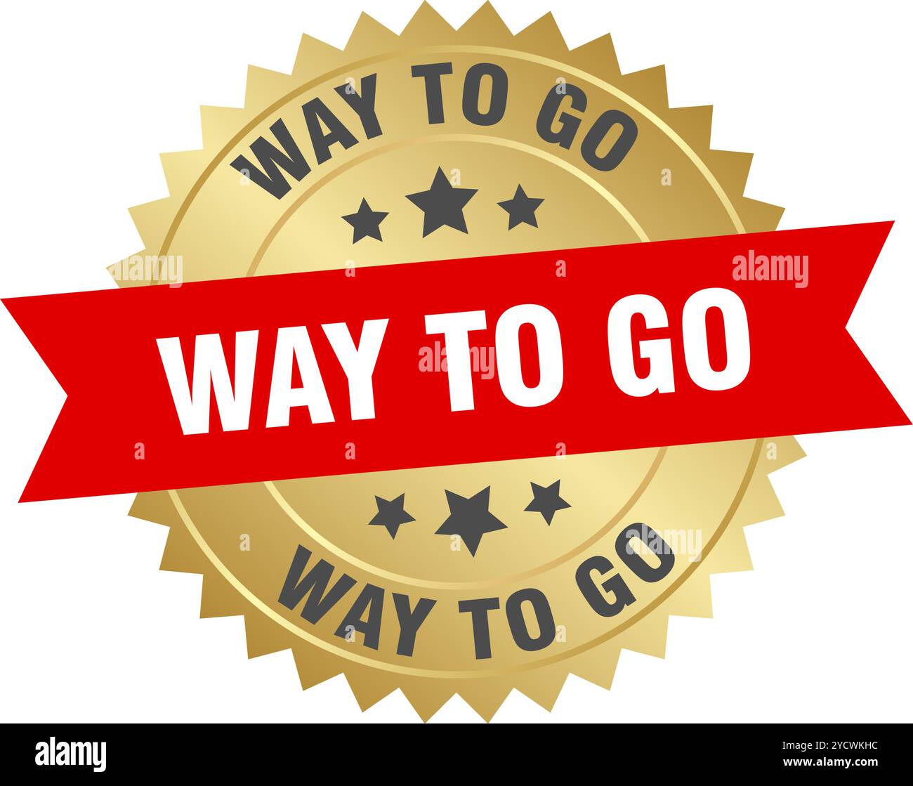 way to go round red and gold label isolated on transparent background ...