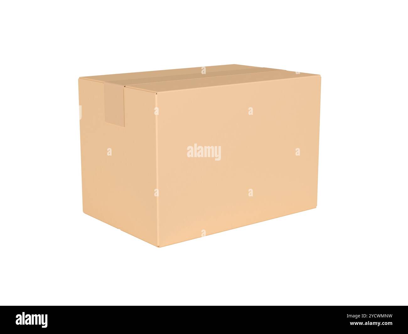 Cardboard box. Blank. Closed. Isolated. 3d illustration Stock Photo - Alamy