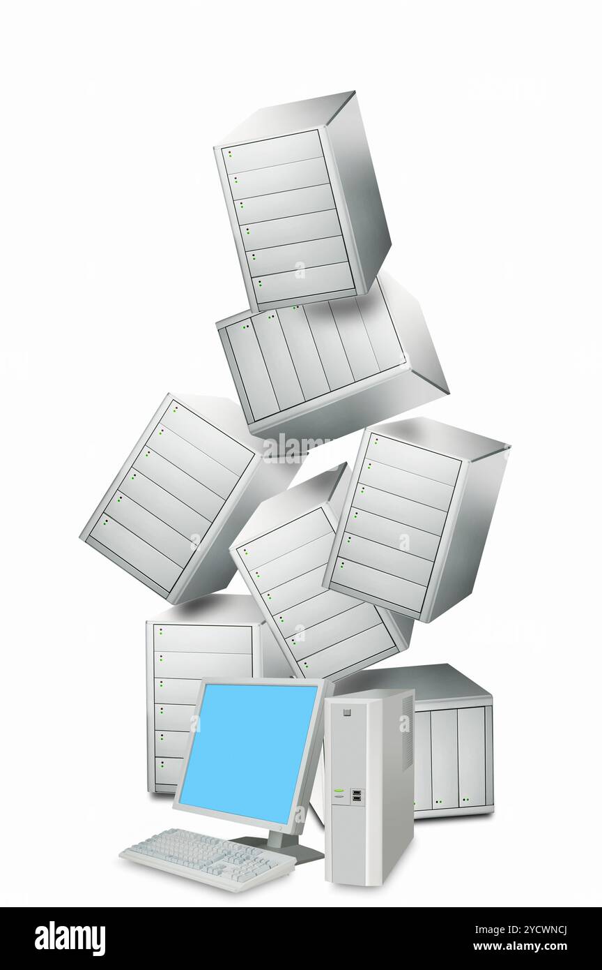 Computer and hard disk Stock Photo - Alamy