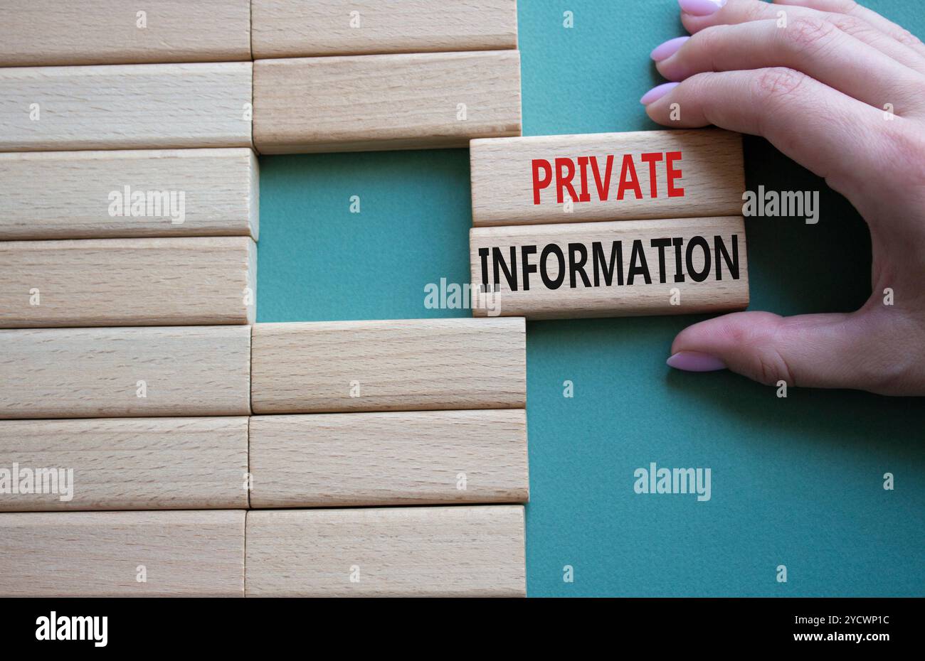 Private Information symbol. Wooden blocks with words Private ...